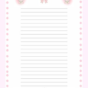 Pink Bow Stationery A4 Printable Paper | Lined & Unlined (digital ...