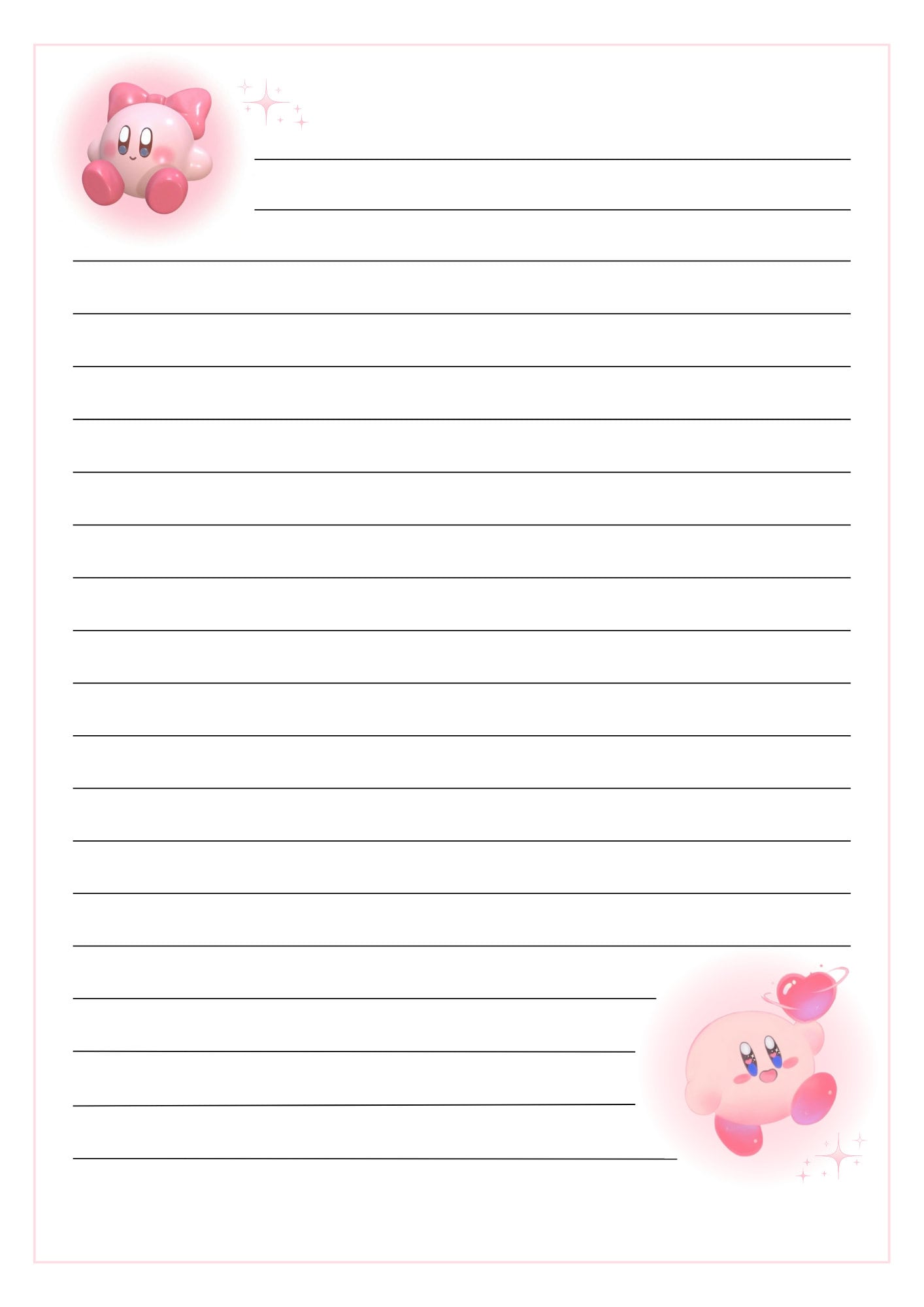 Printable Paper Bundle of 6 Lined Paper Digital Download & Print ...