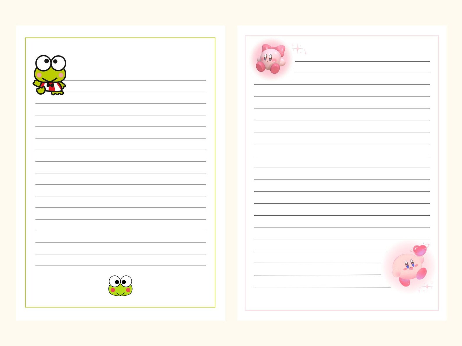 Printable Paper Bundle of 6 Lined Paper Digital Download & Print ...