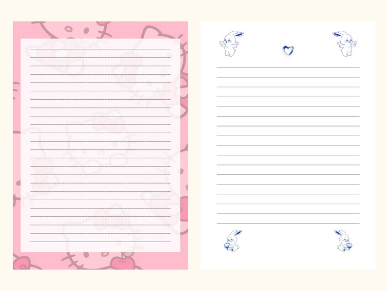 Printable Paper Bundle of 6 Lined Paper Digital Download & - Etsy