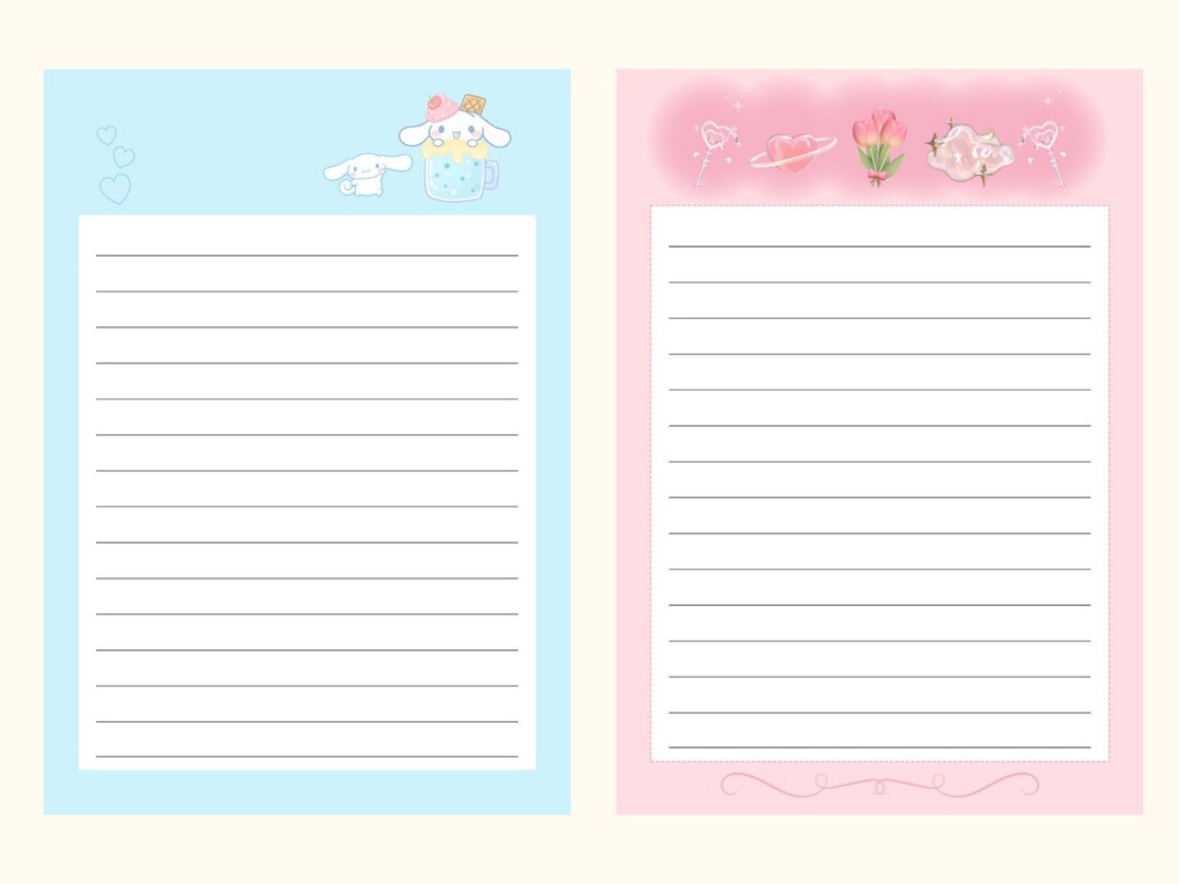 Printable Paper Bundle of 6 Lined Paper Digital Download & Print ...