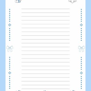 Blue HK Inspired Digital Printable Paper A4 | Instant Download | Lined ...