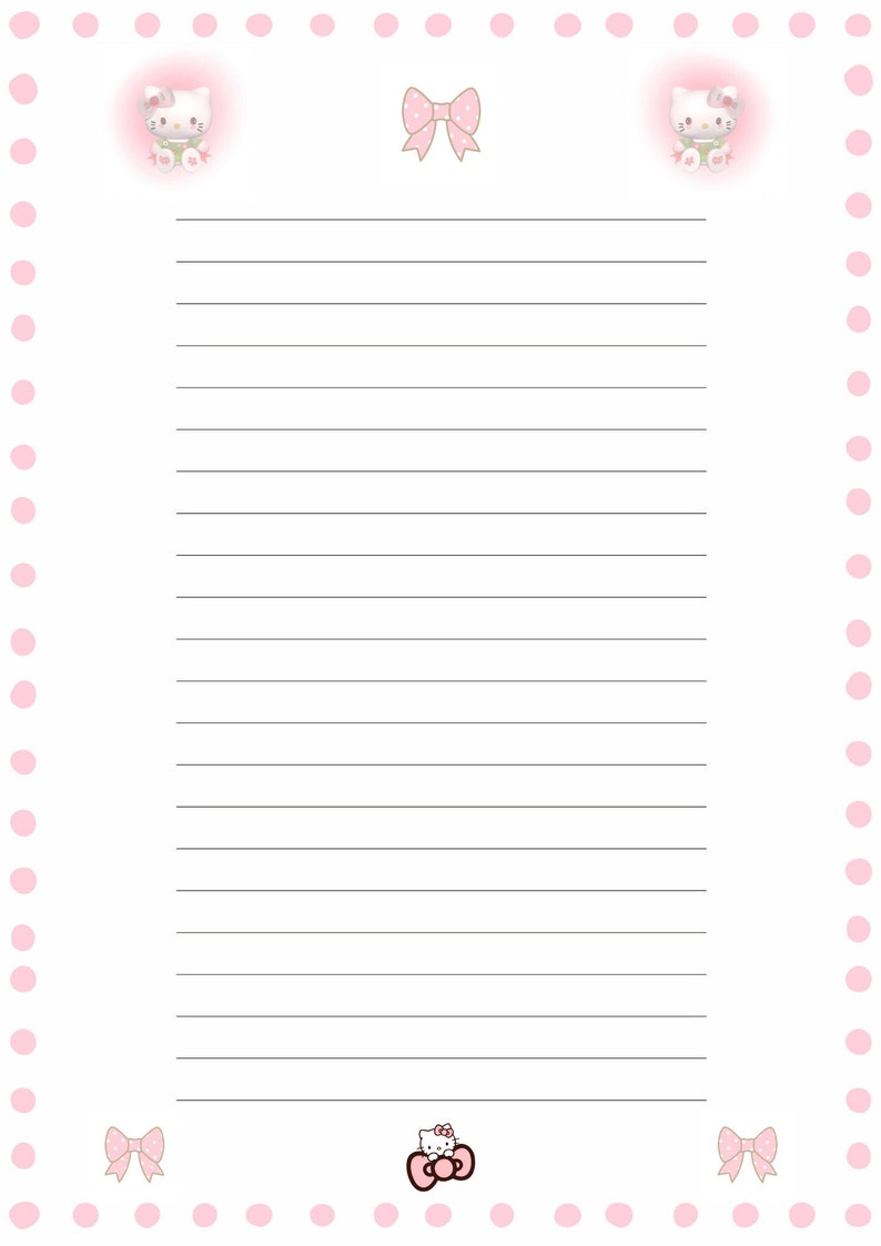 Pink Bow HK Inspired Digital Printable Paper A4 | Instant Download ...
