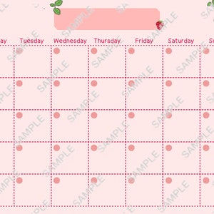 Printable Planner | Strawberry | Monthly Calendar | Digital Planner ...