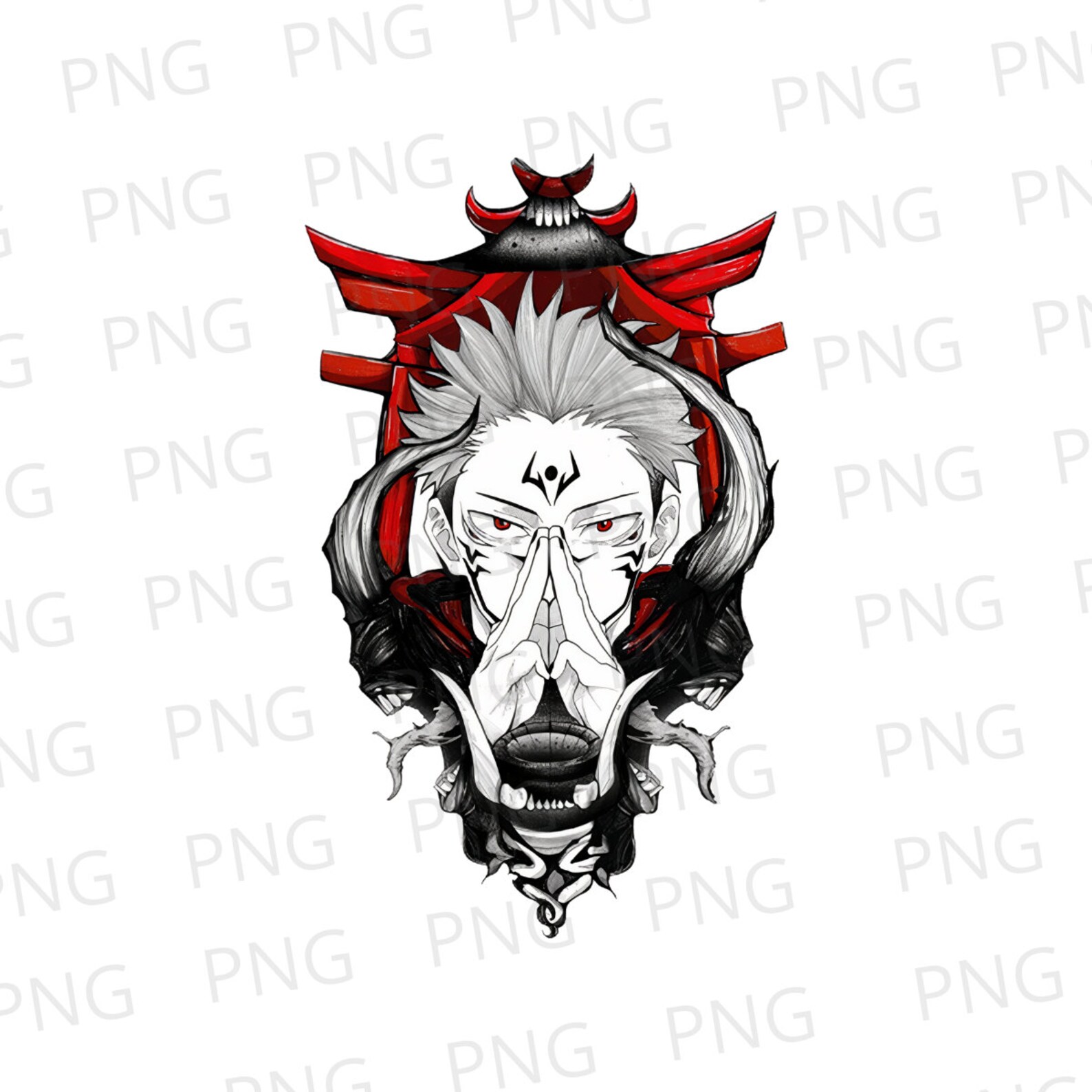 Sukuna Ryoumen PNG Printable Digital Download Gift E14 | Etsy