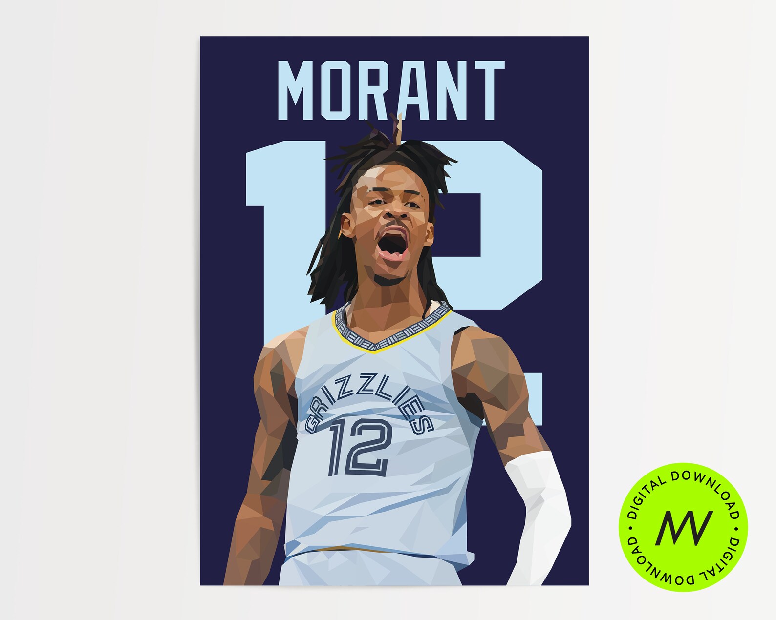 Ja Morant - Illustration | Digital File Package | Printable Art ...