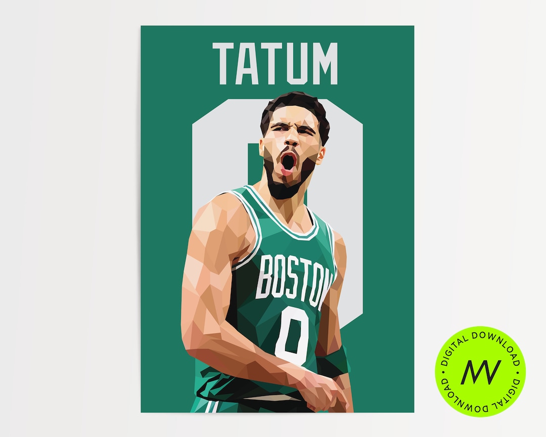 Jayson Tatum Illustration Digital File Printable Art Basketball ...