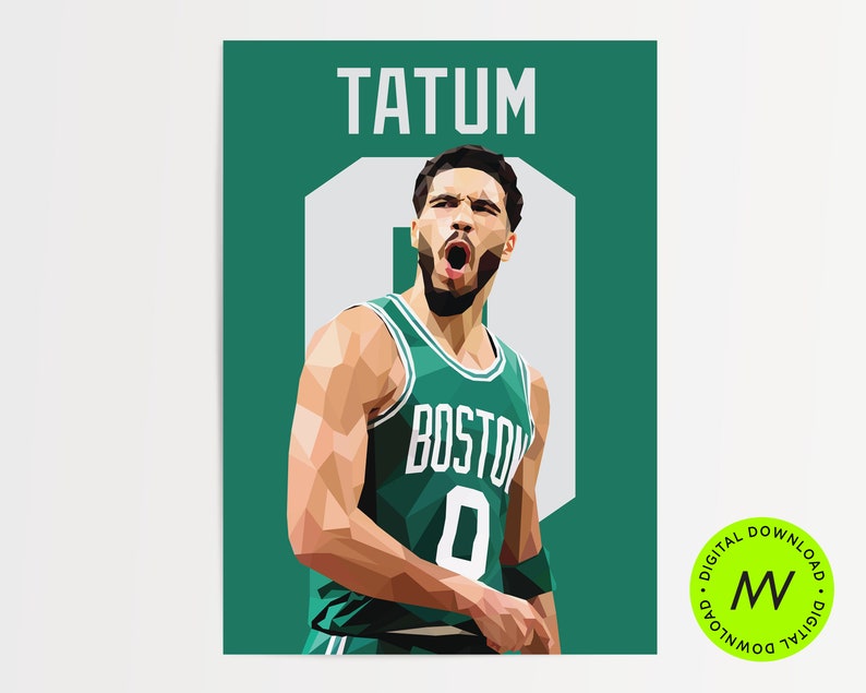 Jayson Tatum - Illustration | Digital File Package | Printable Art ...
