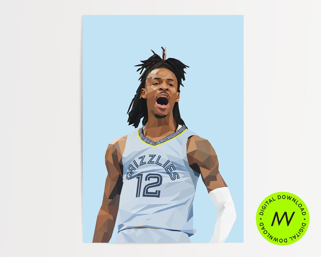Ja Morant Illustration Digital File Printable Art Basketball ...