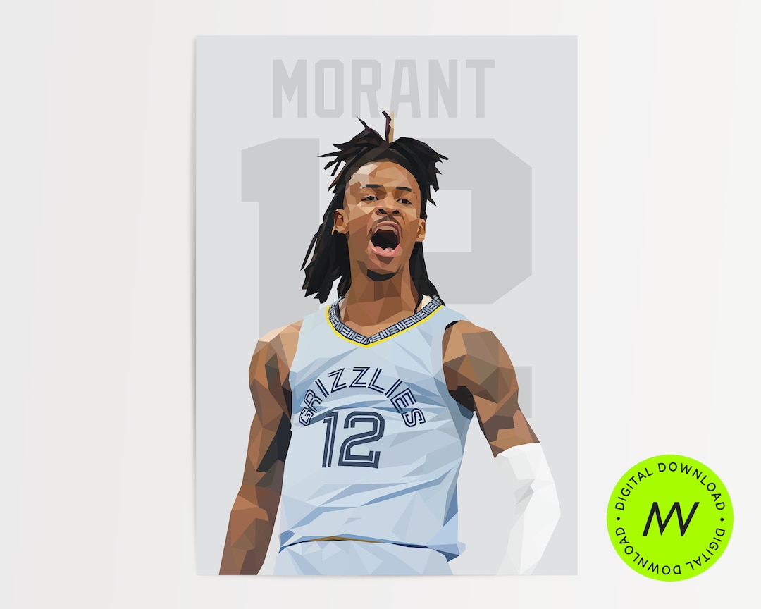 Ja Morant Illustration Digital File Printable Art Basketball ...