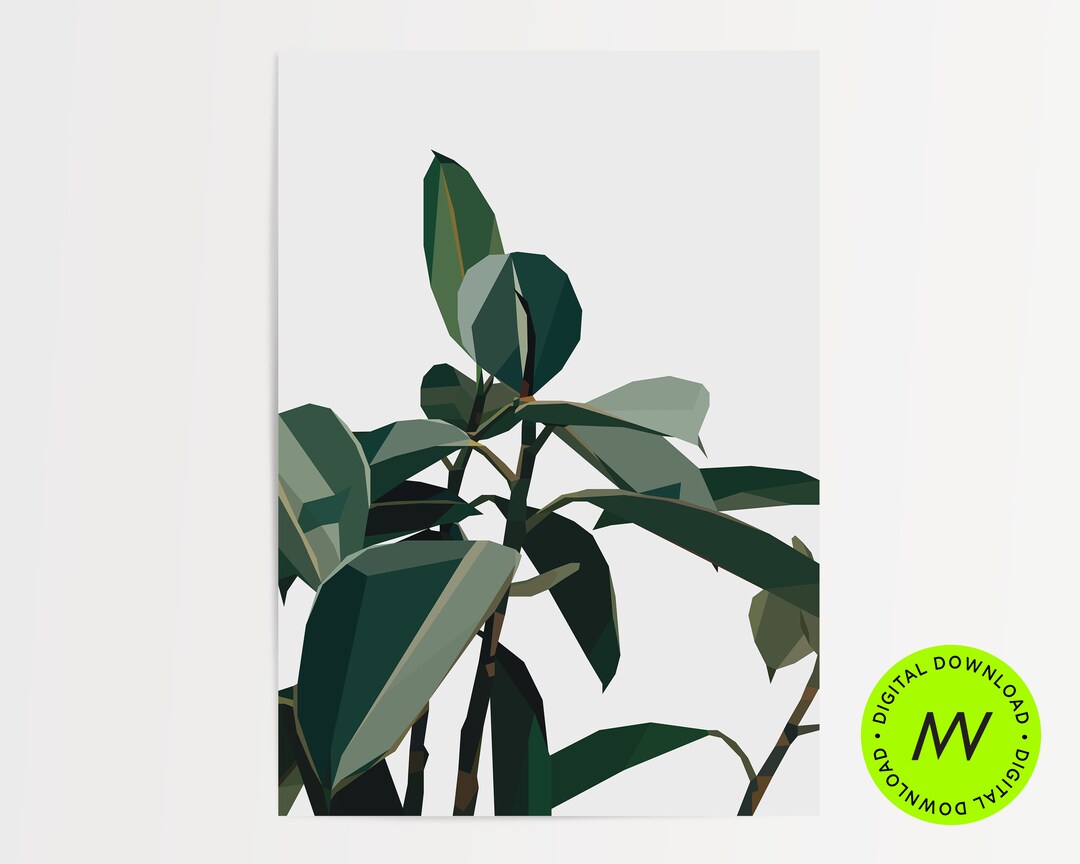 Rubber Tree - Illustration | Digital File | Printable Art | Plant ...