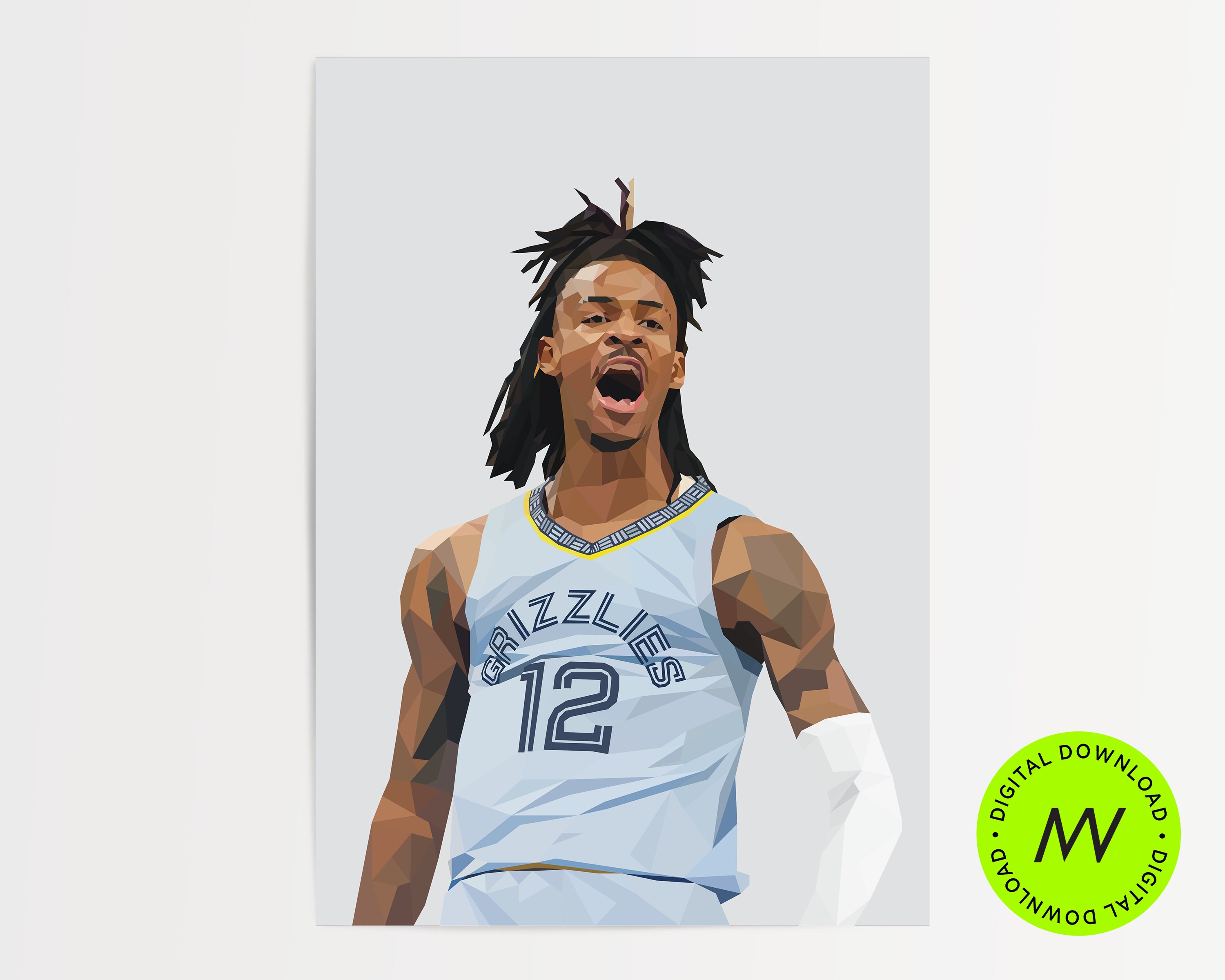 Ja Morant Illustration Digital File Printable Art Basketball ...