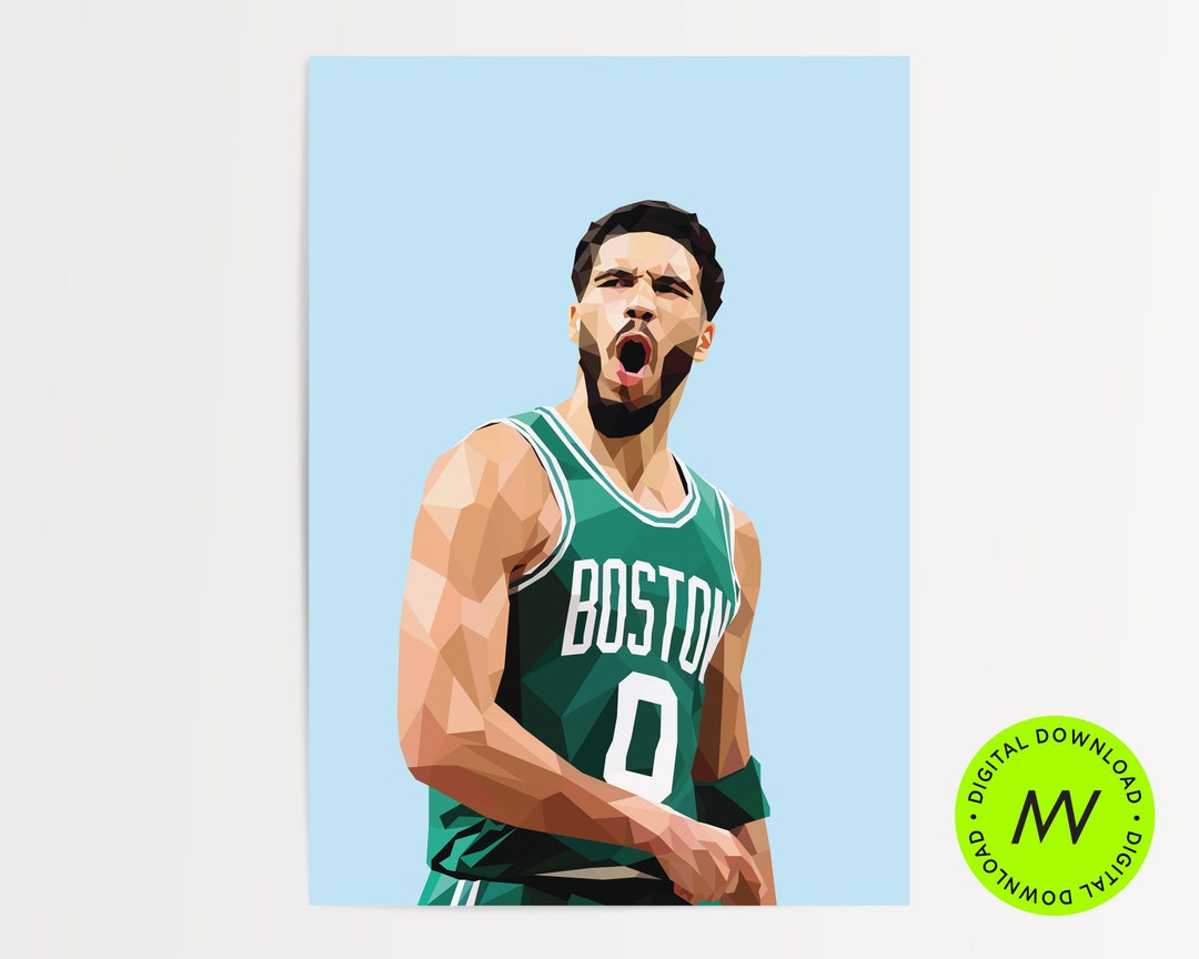 Jayson Tatum Illustration Digital File Printable Art Basketball ...