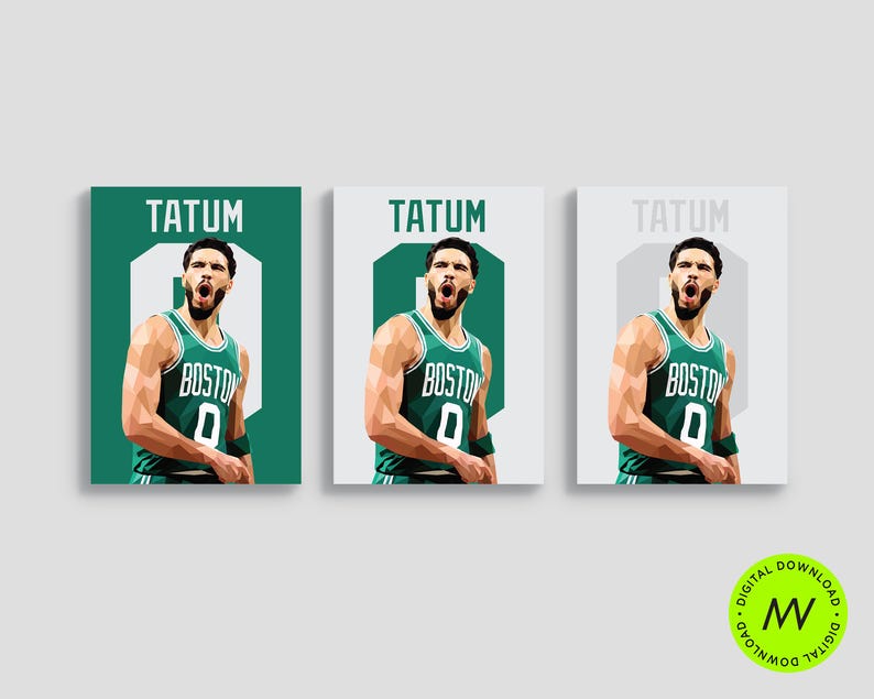 Jayson Tatum - Illustration | Digital File Package | Printable Art ...