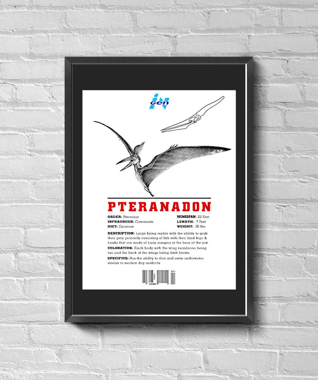 Jurassic Park the Lost World Ingen Dinosaur Information Sheet 13 X 19 ...