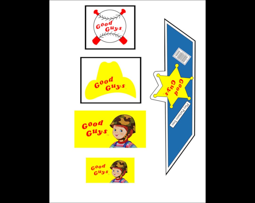 Printable Play Pal Toys Good Guys Sticker Prop Replica Set From Chucky ...