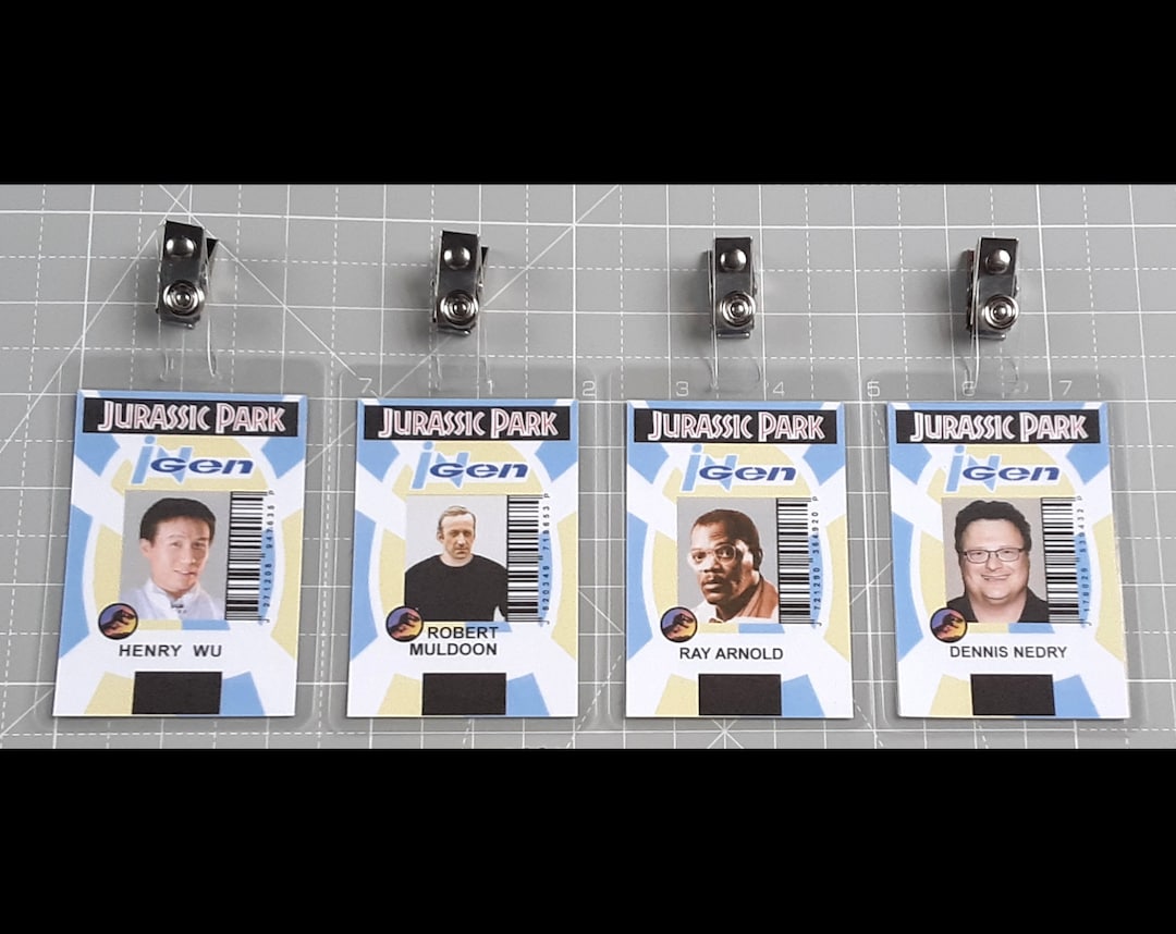 Printable Ingen Employee ID Badge Replicas Set From Jurassic Park 1993 ...