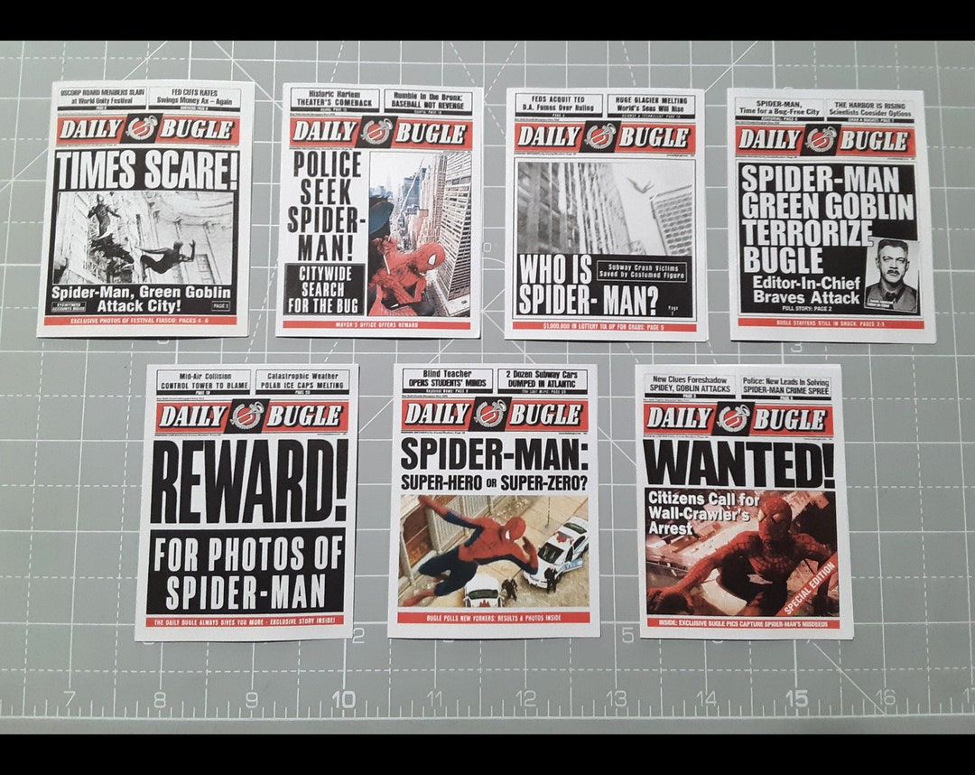 Printable 1/6 Scale Daily Bugle Newspaper Covers Set 1 for 12 Inch ...
