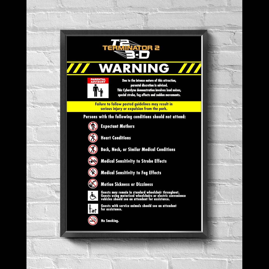 Universal Studios Florida Warning Theme Park Sign 13 X 19 Poster ...