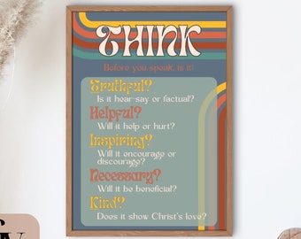 Groovy Retro RULES Classroom Rule Poster | Classroom Decor | Instant ...