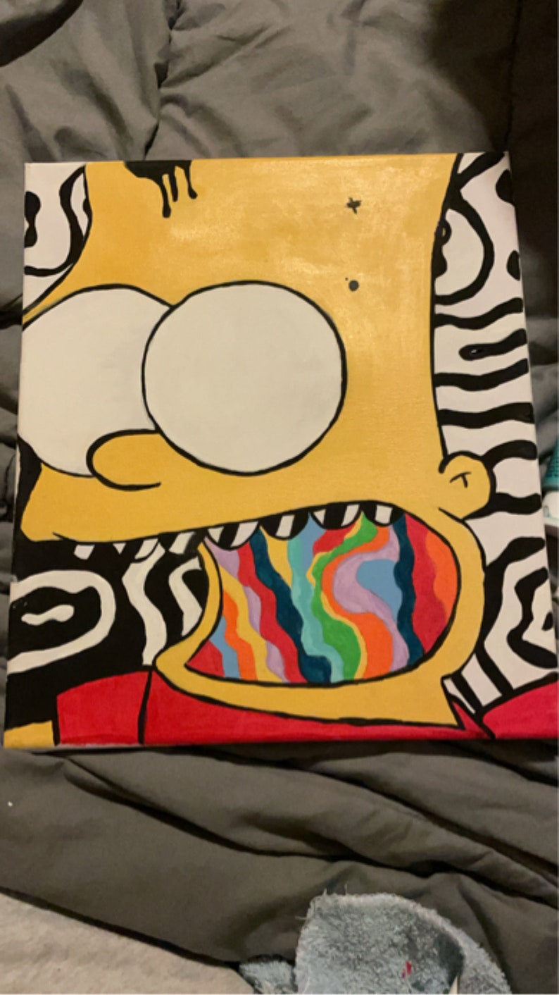 Trippy Psychedelic Bart Simpson Canvas - Etsy