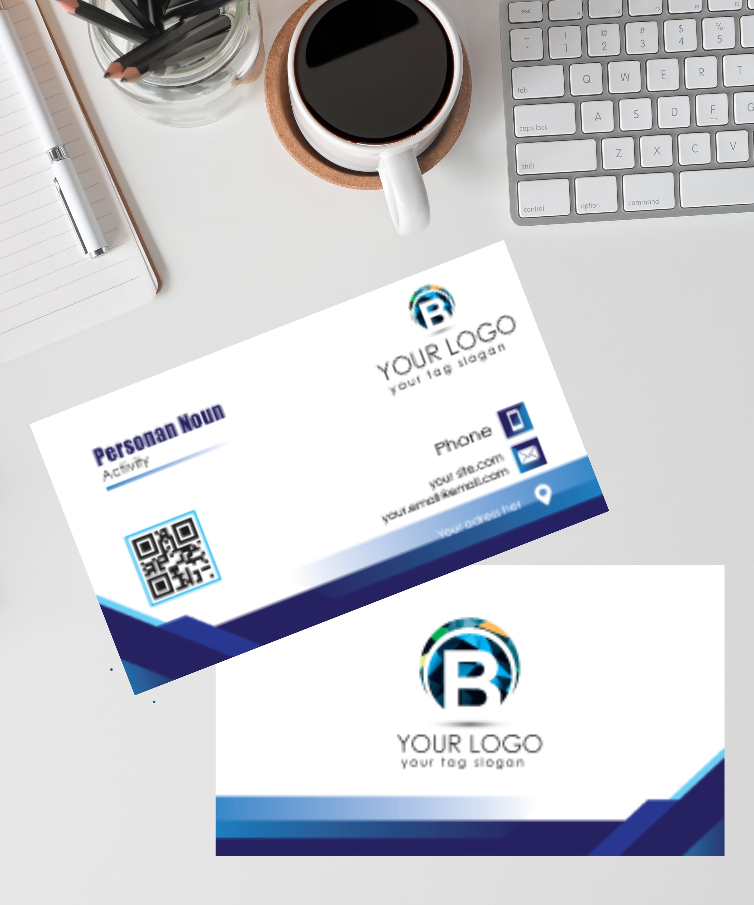 QR Code Business Card Template, - Etsy