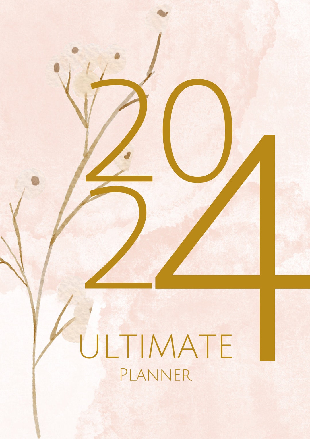 Gold Rose Simple Modern Calendar 2024 Planner - Etsy