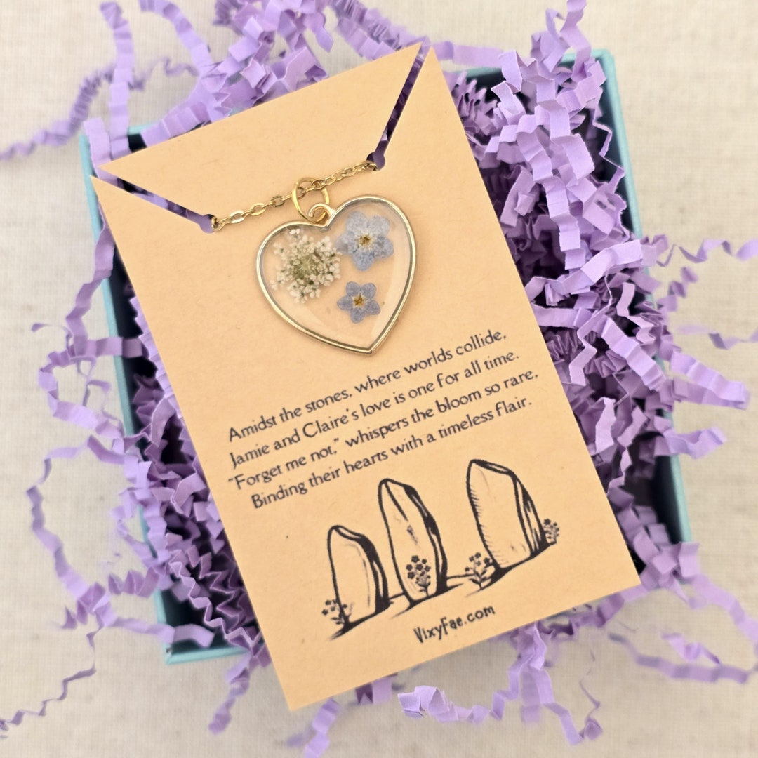 Forget Me Not Necklace, Pressed Flower Necklace, Dried Flower in Resin ...