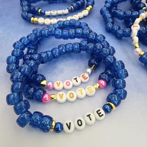 Vote Blue Glitter Friendship Bracelets Pack Save Democracy Fight for ...