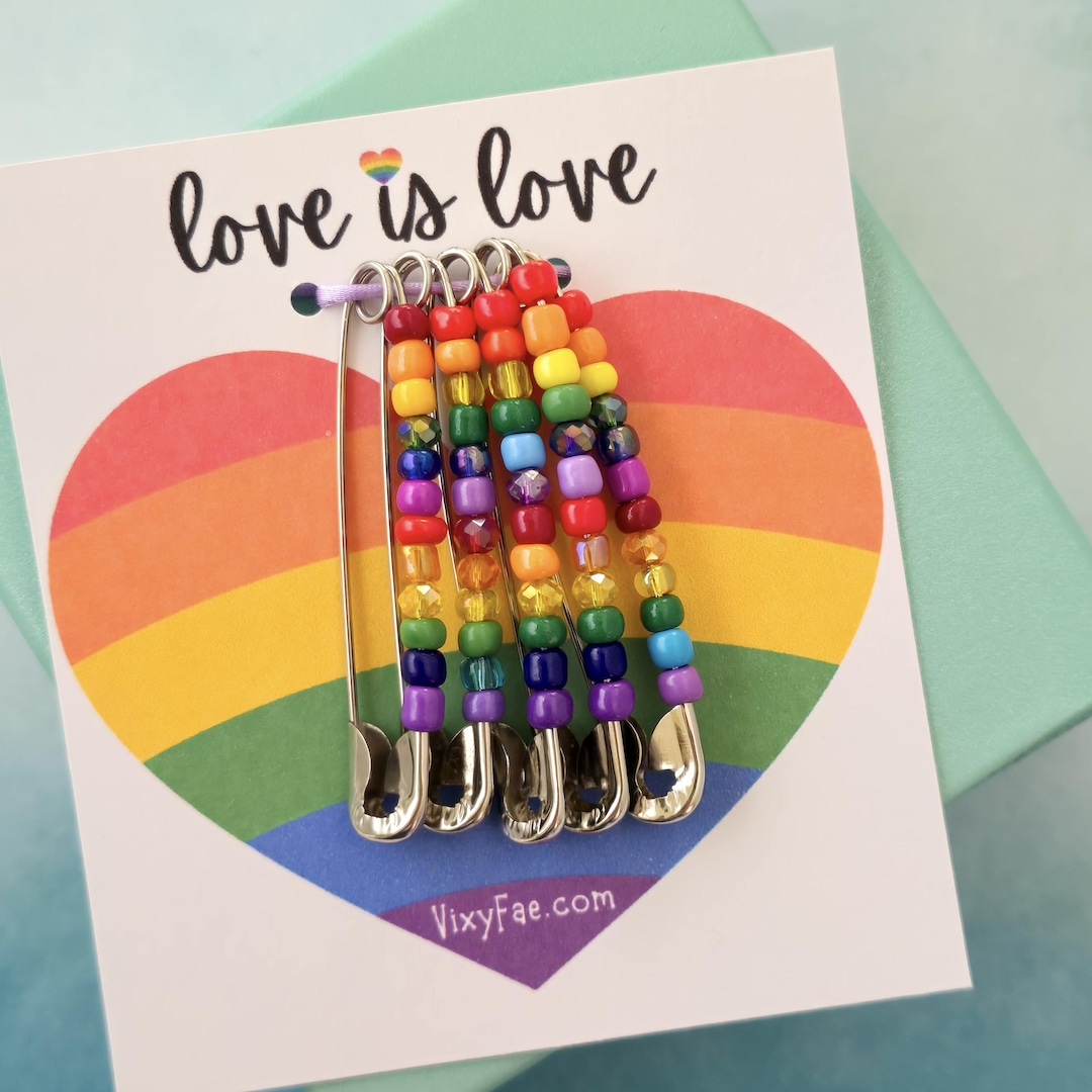 Love is Love Pins | Retro Friendship Pins Pride | 2.2 Inch Silver Pins ...