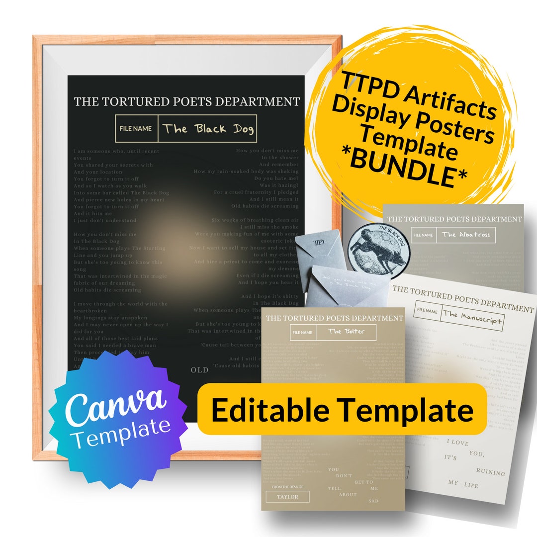 TTPD Artifacts Display Poster Canva Template for ALL Variants ...