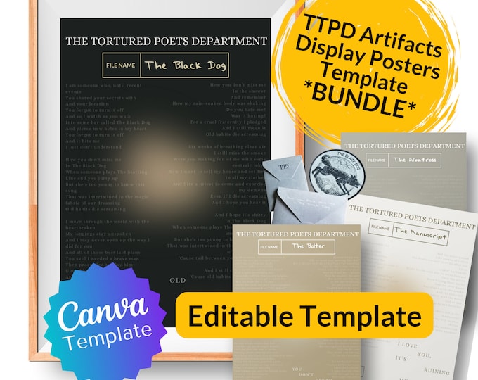 TTPD Artifacts Display Poster Canva Template for ALL Variants Tortured ...
