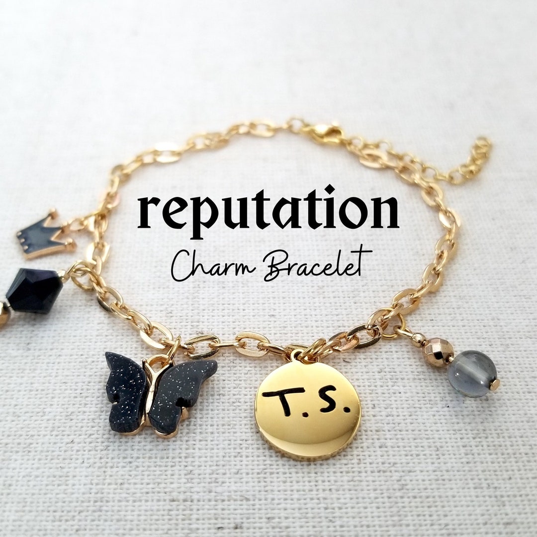 Reputation Charm Bracelet Inspired by Taylor Champagne Gold Plated Iron ...