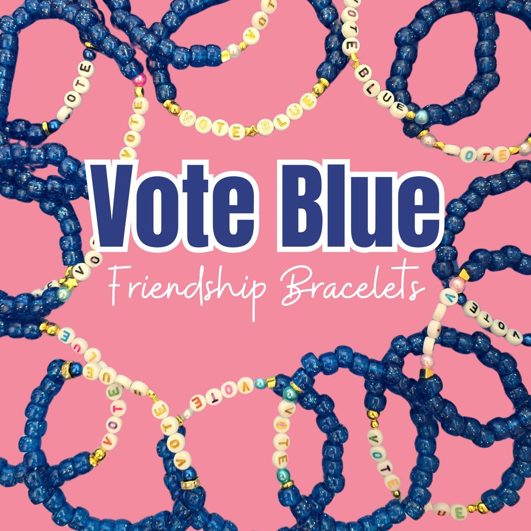 Vote Blue Glitter Friendship Bracelets Pack | Save Democracy | Fight ...