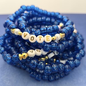 Vote Blue Glitter Friendship Bracelets Pack Save Democracy Fight for ...