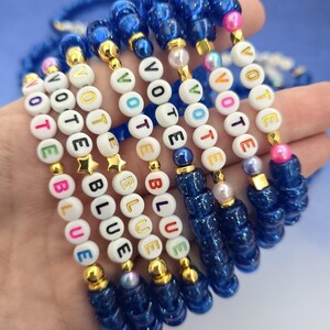 Vote Blue Glitter Friendship Bracelets Pack Save Democracy Fight for ...