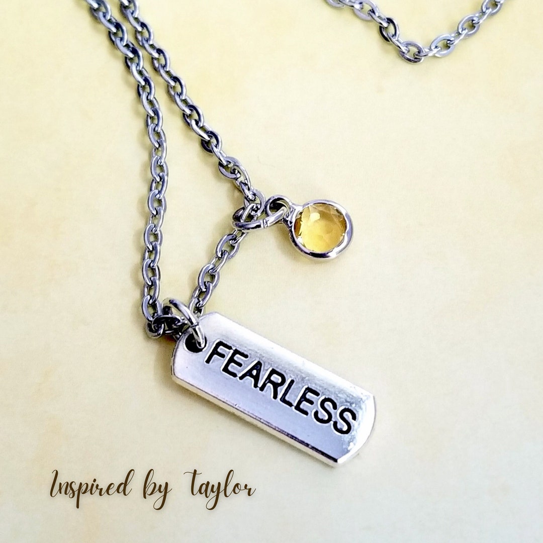 Fearless Necklace Inspired by Tay | 18" Silver Stainless Steel Chain W ...