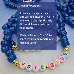 Vote Blue Glitter Friendship Bracelets Pack Save Democracy Fight for ...