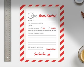 Printable Letter to Santa Claus, Christmas Wish List, Dear Santa ...