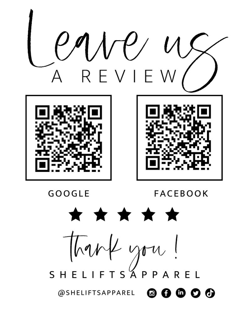 Review QR Code Sign Template, Leave Us a Review, Small Business Sign ...