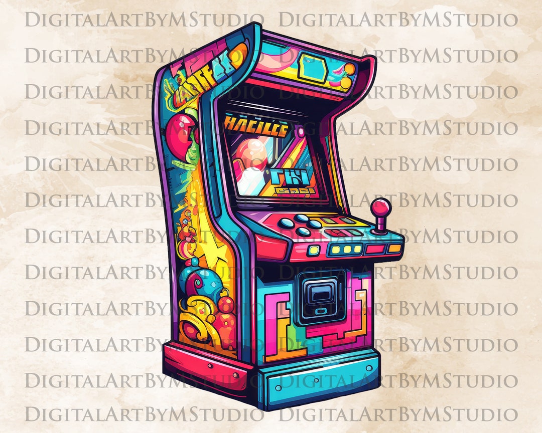 Arcade Machine PNG 80s Clipart Gaming Retro PNG Retro Clip - Etsy