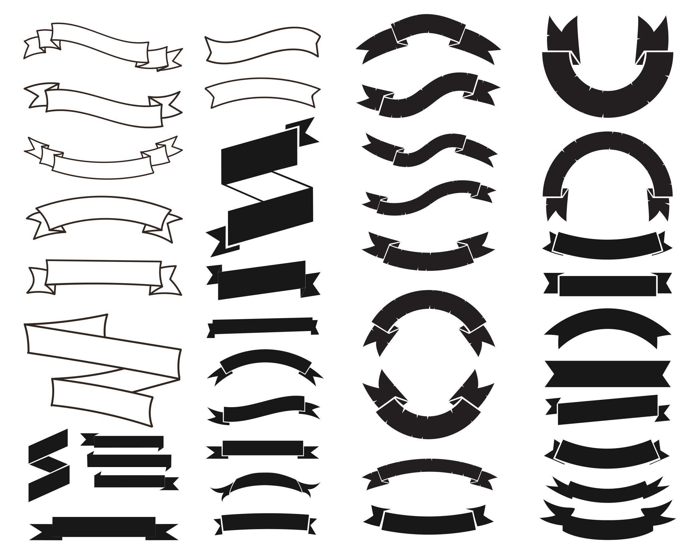 Banner Svg Bundle Banner Clipart Banner Vector Banner Etsy