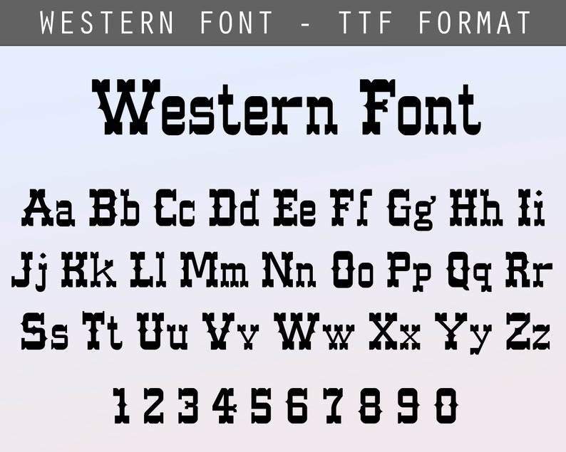 Western Font TTF - Cowboy Font, Western Letters & Numbers, Cricut ...