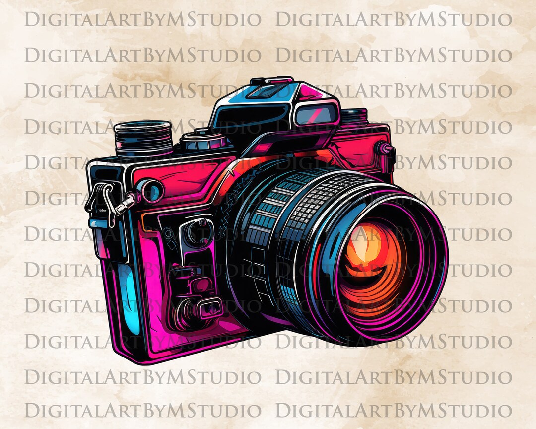 Retro Camera PNG 80s Clipart Photo Camera Design Tshirt - Etsy