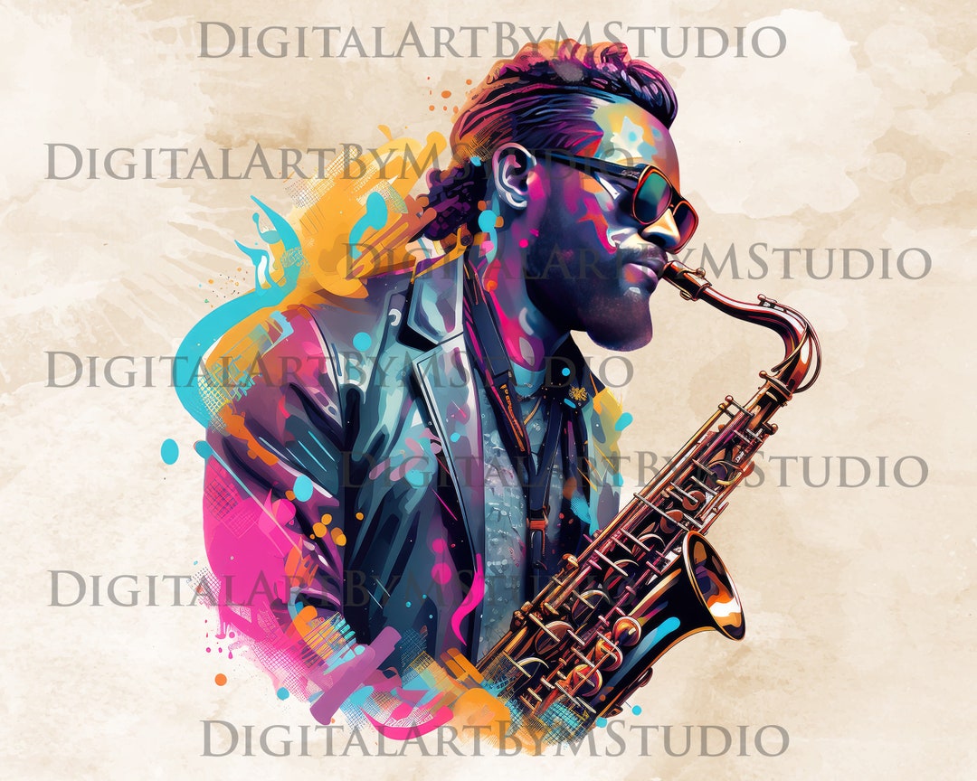 Saxophone Player PNG, 80s Clipart, Sax Player, Retro PNG, Jazz PNG ...