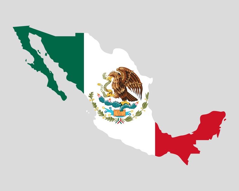 Mexico Map SVG PNG Mexico Flag Svg Mexico Outline Svg - Etsy