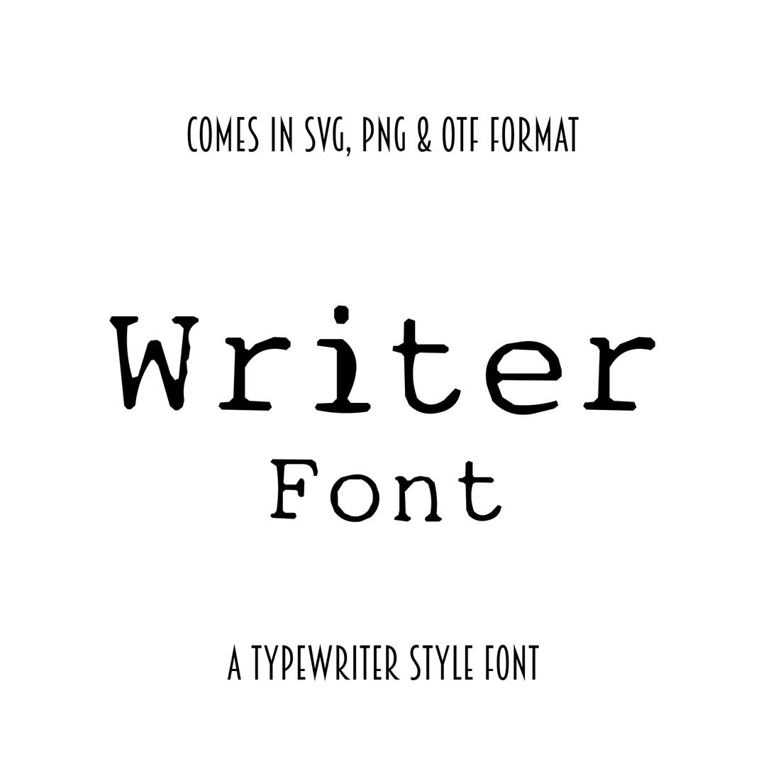 Writer Typewriter Font Otf, Ttf, Svg, Png - Retro Font, Vintage Font ...