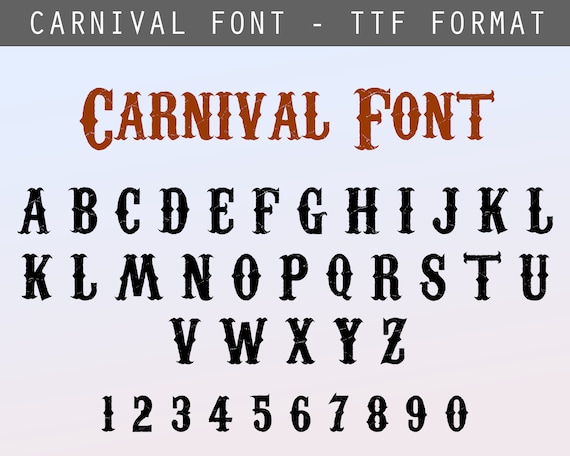 Carnival Font TTF Carnival Alphabet Carnival Letters and - Etsy