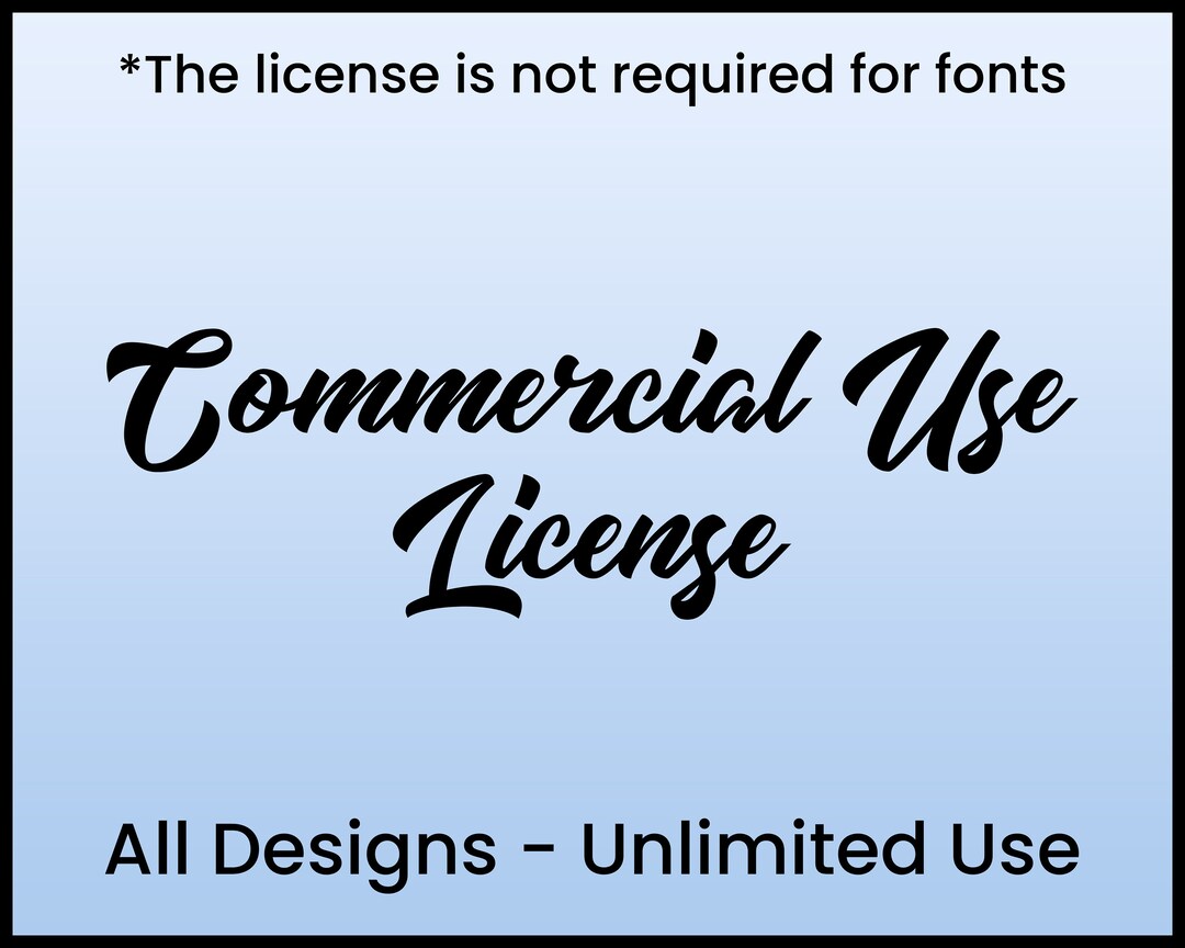 Commercial Use License - All Designs - Unlimited Use - Etsy