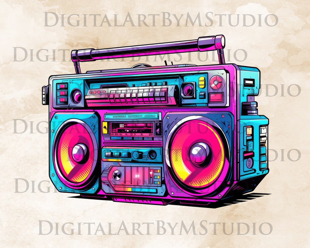 Boombox PNG, 80s Clipart, Hip Hop, Boom Box Clipart, Retro PNG, Boombox ...